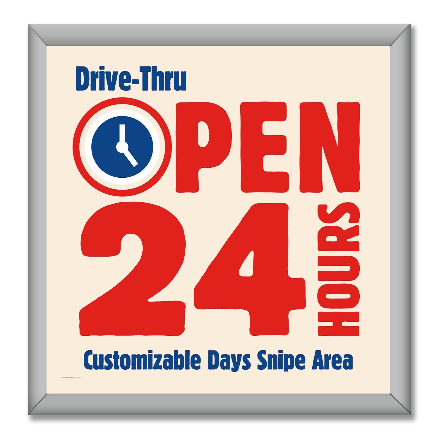 Drive Thru Open 24 Hours - Red & Blue – OperationalSignage.com