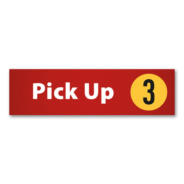 Pick Up 3 Window Sign - Red and Yellow - OperationalSignage.com