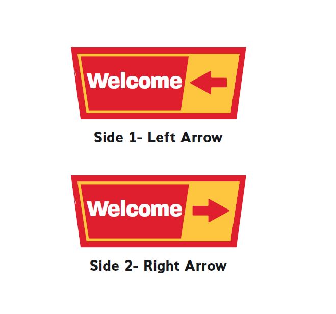 Welcome - Red and Yellow - Exit Sign – OperationalSignage.com
