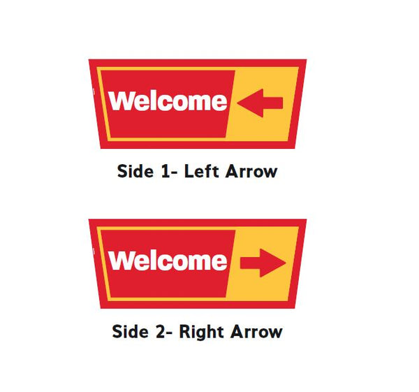 Welcome - Red and Yellow - Exit Sign – OperationalSignage.com