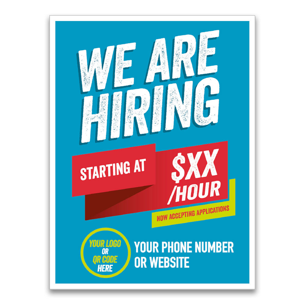 Custom Light Blue - Hiring Poster - 35 In. X 55 In ...